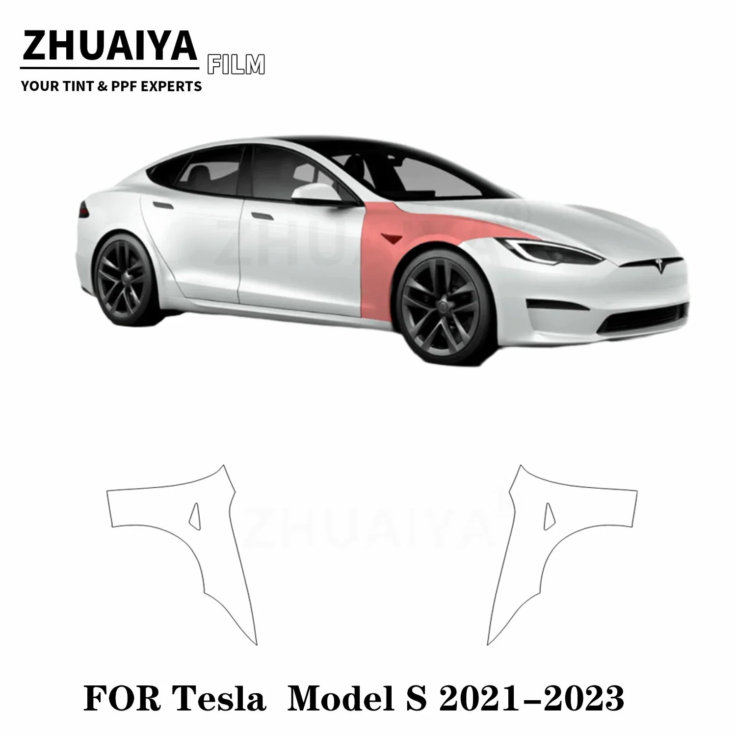 For Tesla Model S Full Fender PPF Paint Protection Film 8mil 2021 2022 ...