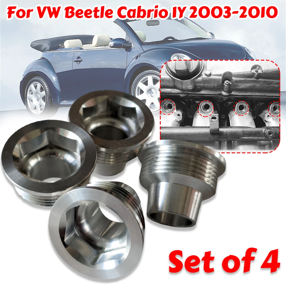 4X-Upgrade-Aluminum-Fuel-Injector-Insert-Cup-Seat-For-VW-Beetle-Cabrio ...
