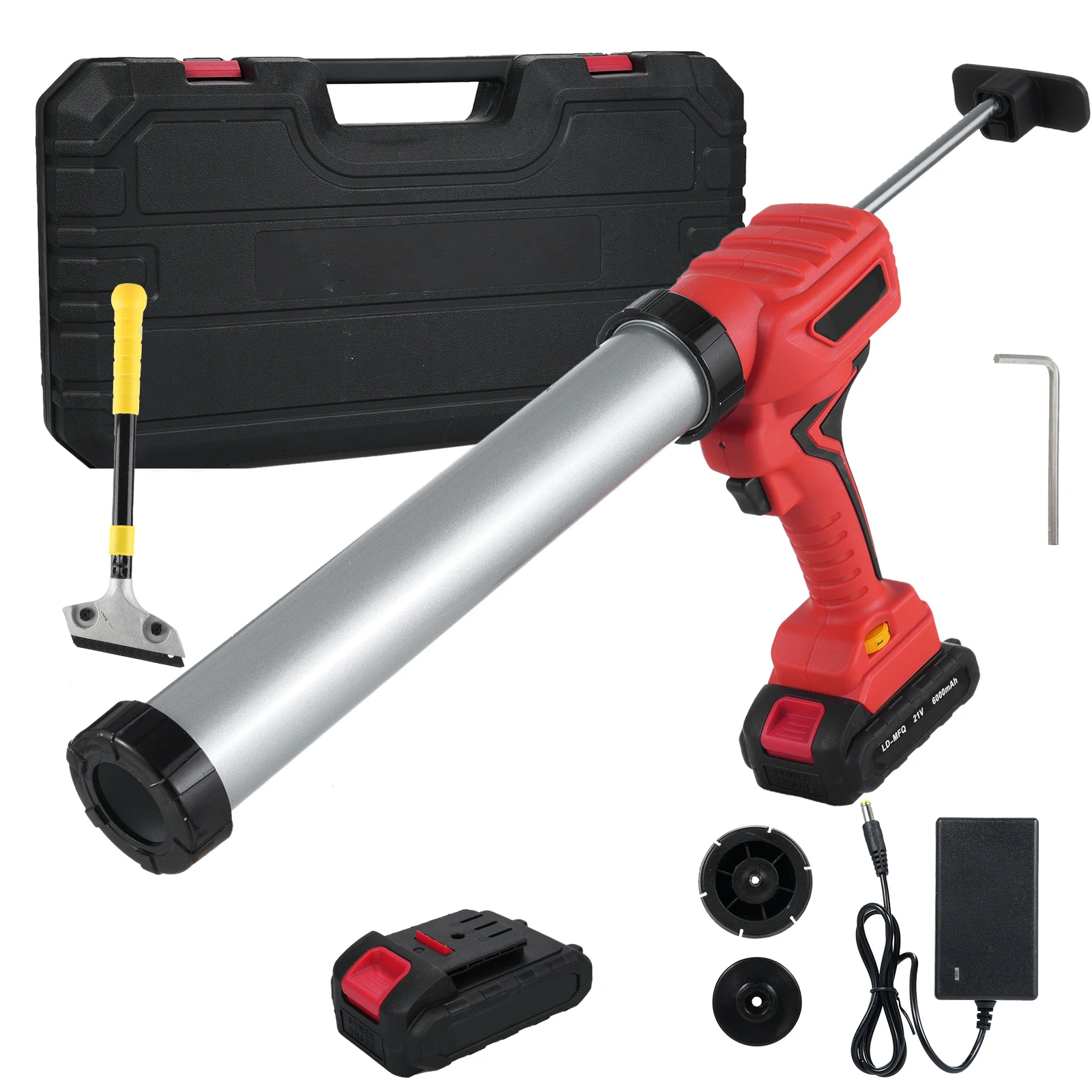 21V Cordless Caulking Machine with Aluminum Tube Handheld Cordless ...