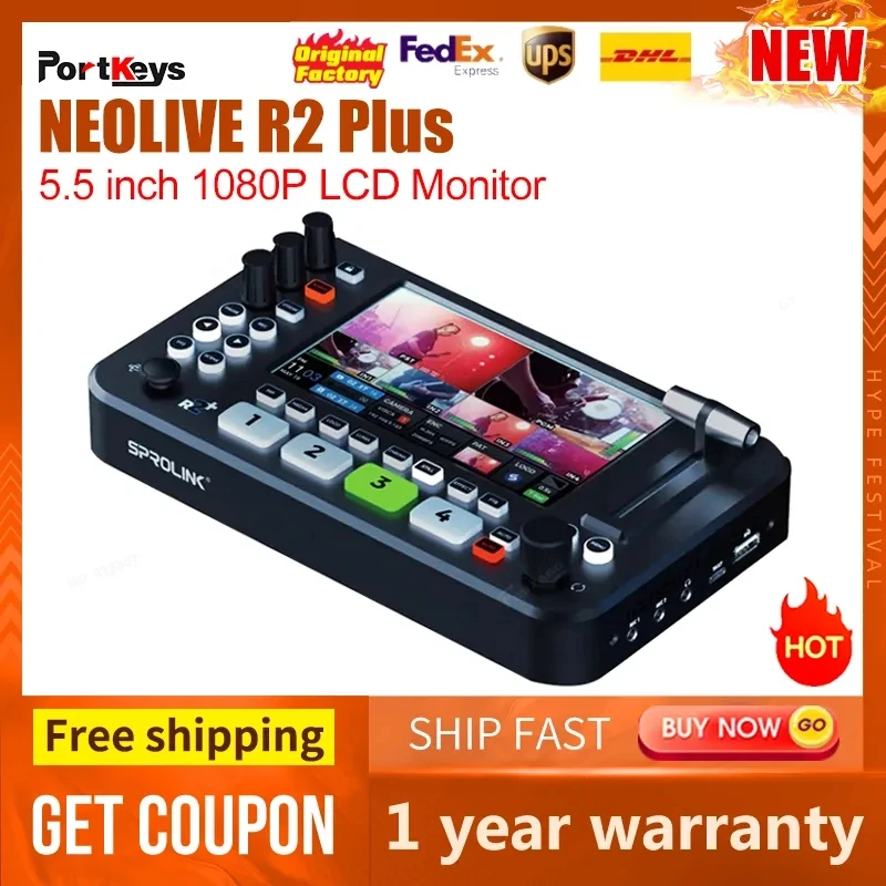 SPROLINK NEOLIVE R2 plus with USB 3.0 Multi-Cameras 4x HDMI-Compatible Inputs Mixer Switcher ...
