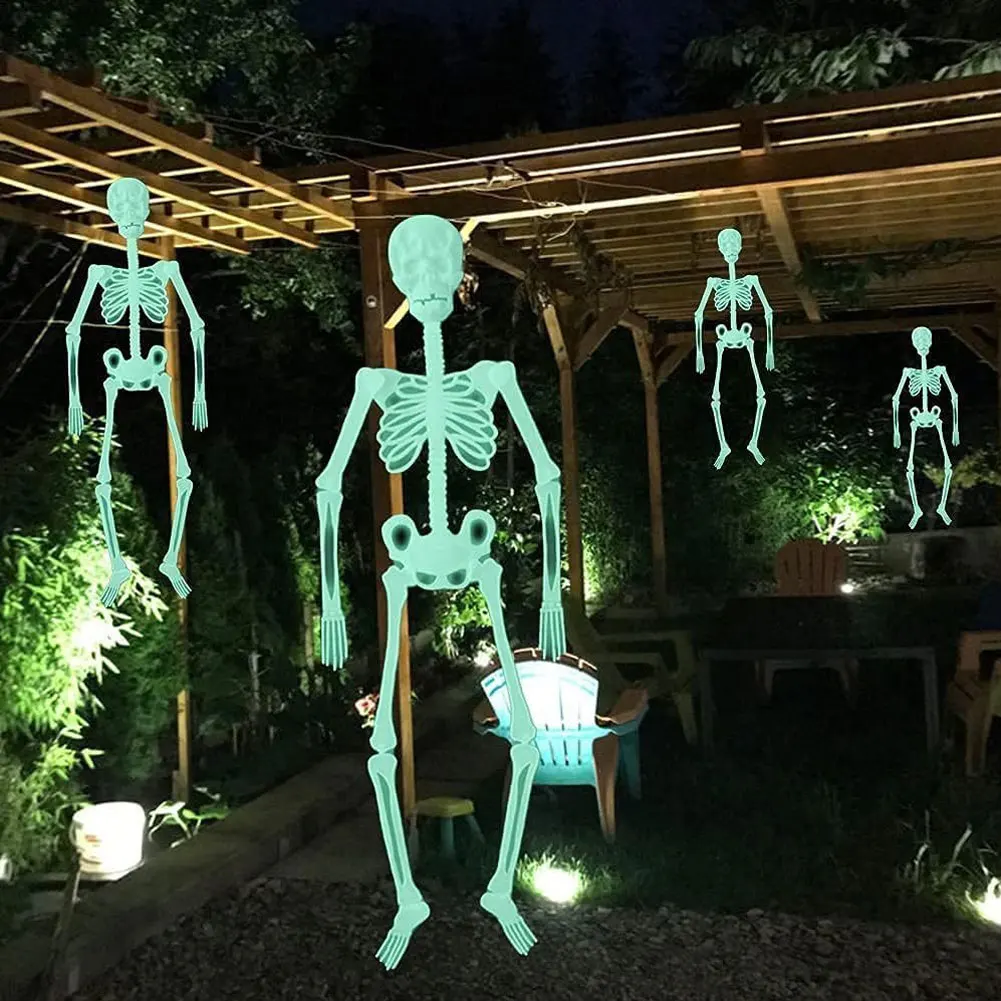 Scary Halloween Props Luminous Hanging Skeleton Halloween Party Home ...