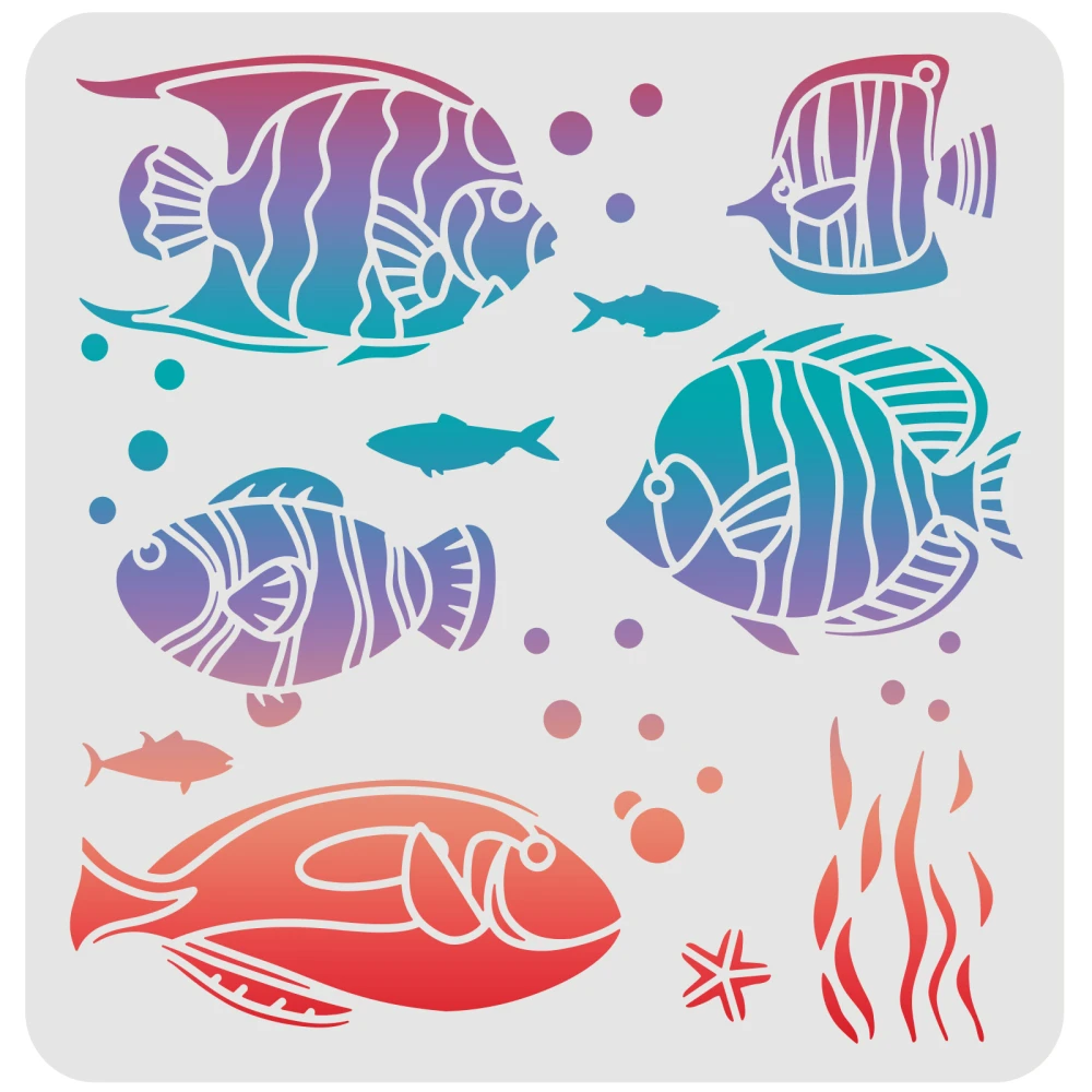 Tropical Fish Stencil