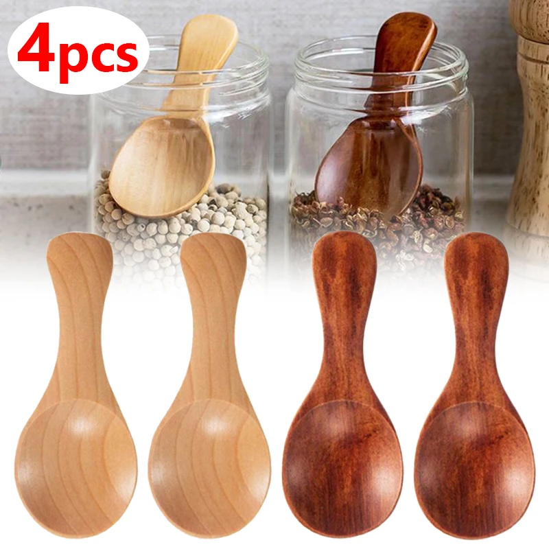 4-2-1pcs-Mini-Wooden-Spoons-Kitchen-Spice-Condiment-Spoon-Coffee-Sugar ...