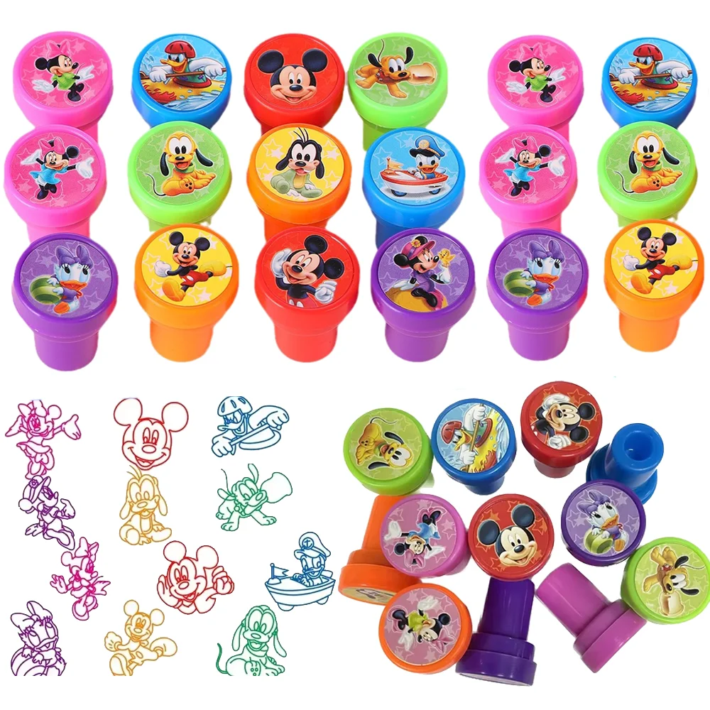 12/36 pièces Mickey timbre cadeaux de fête Mickey Minnie Mouse sceau ...