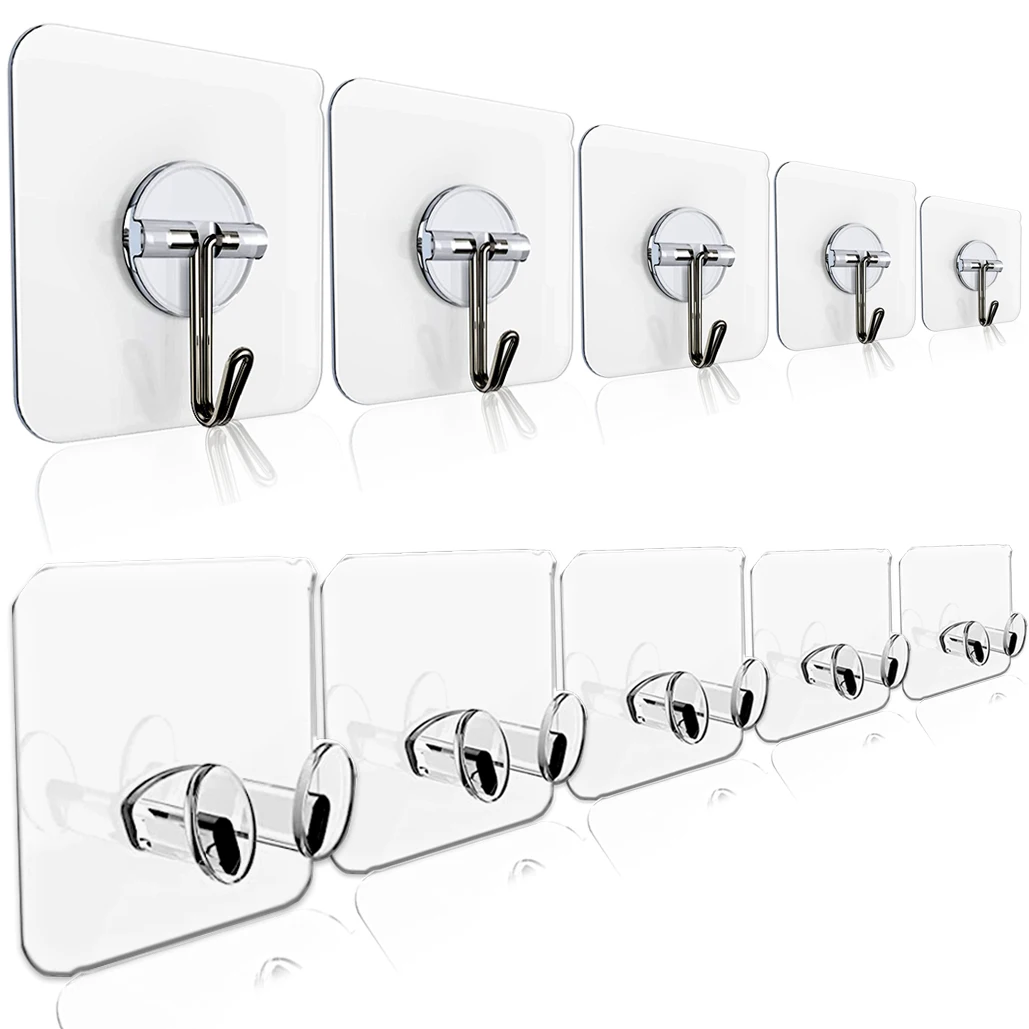 Transparent Steel Strong Adhesive Hooks Storage Hanger for Kitchen ...