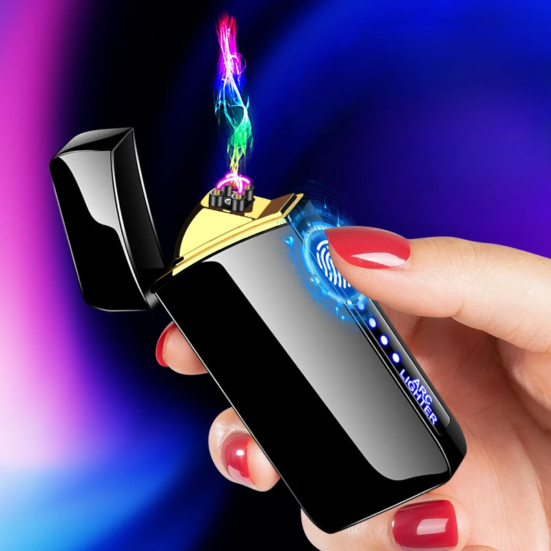 2024Electric-Windproof-Metal-Lighter-Double-Arc-Flameless-Plasma ...