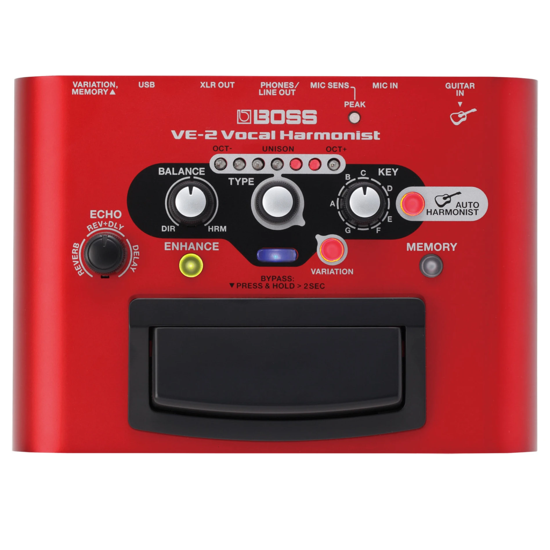 BOSS-armólogo Vocal VE-2, portátil, con batería, reverberación de alta ...