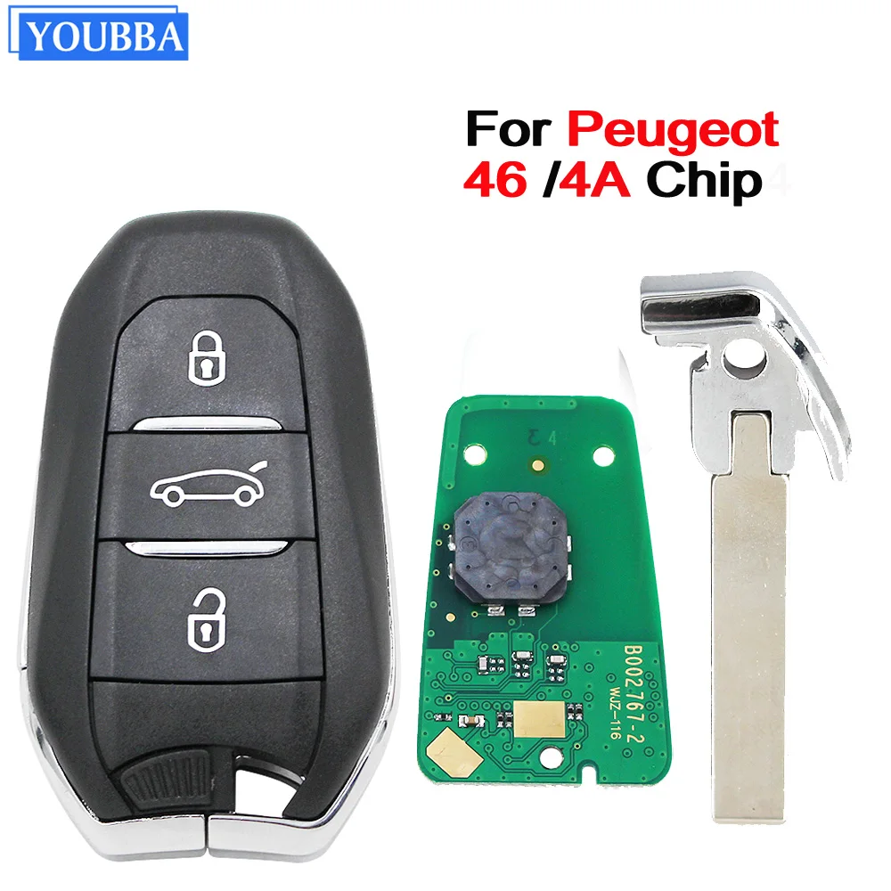 YOUBBA-Keyless-Go-Remote-Smart-Car-Key-for-Peugeot-208-308-508-3008 ...