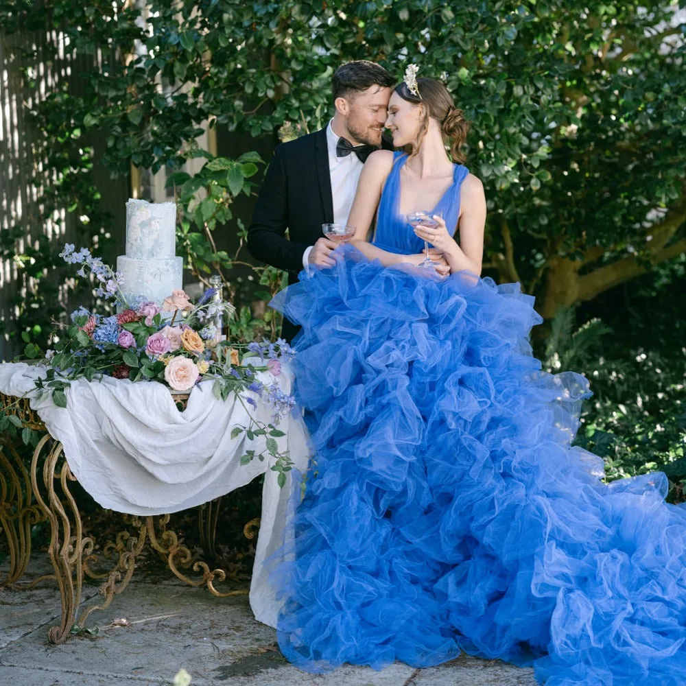 Fancy Blue Wedding Dresses