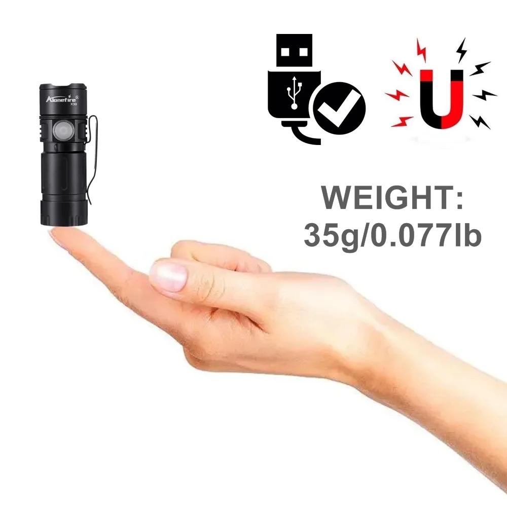 X30-5W-LED-portable-Mini-Led-Flashlight-Magnet-Usb-Rechargeable-Outdoor ...