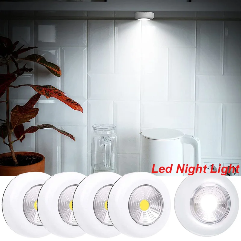 LED Wireless Night Light Battery Powered Closets Furniture Bedroom ...