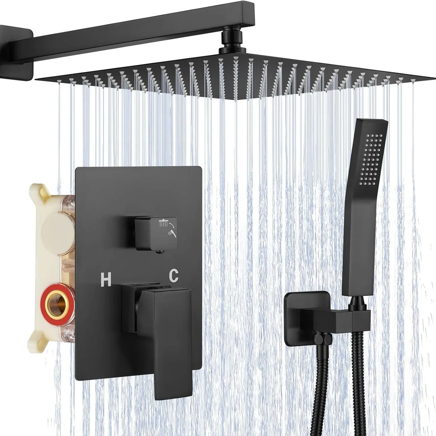 All-copper-black-hot-melt-wall-mounted-showerhead-shower-set-with ...