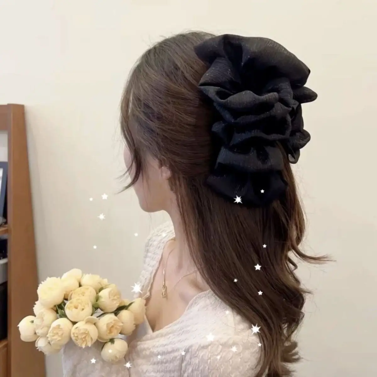 Women-Bow-Double-sided-Bubble-Cloud-Grip-Clip-Hair-Claw-Large-Hair-Clip ...