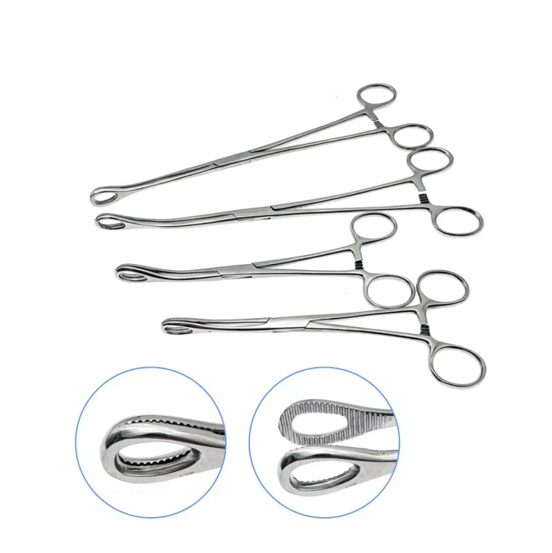 18cm/25cm Sponge Forceps Straight/curved Serrated Jaws Surgical ...