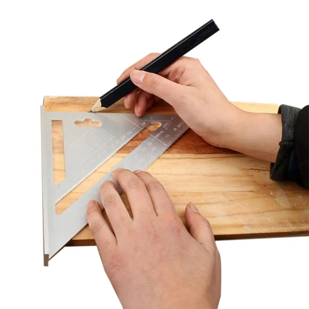 Triangular Ruler 7/12 Inch Metric Aluminum Alloy Triangular Measuring ...