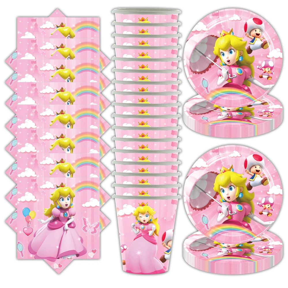 Princess-Peach-Theme-60pcs-lot-Girls-Favors-Cups-Plates-Napkins ...