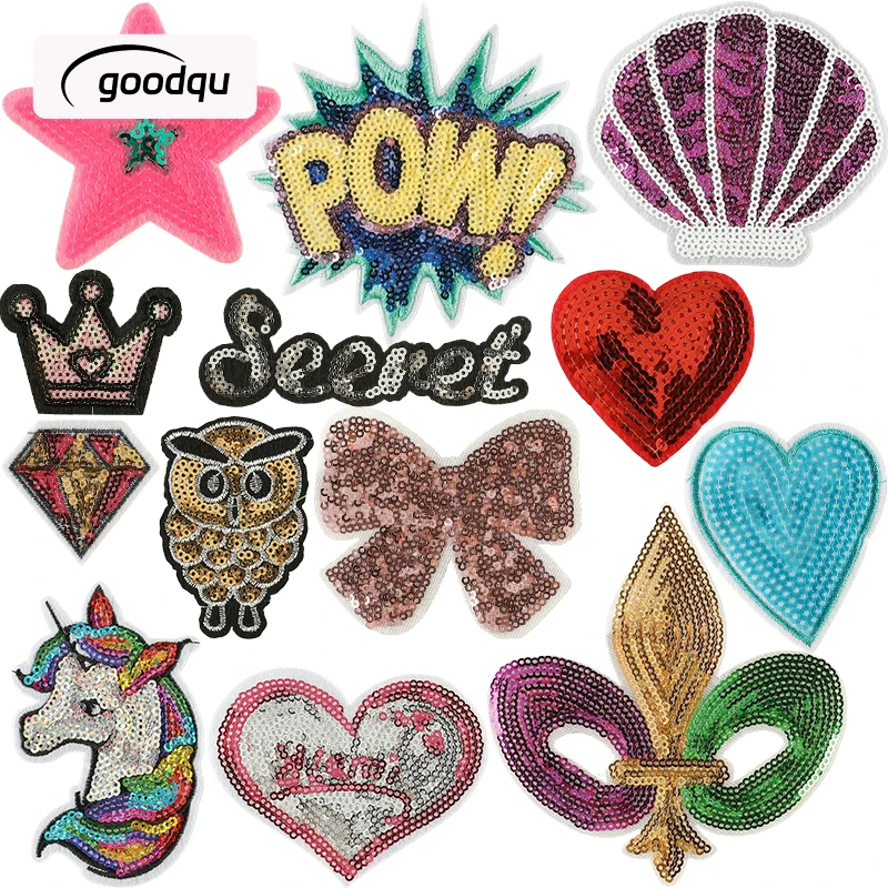 Glitter-Bow-Cute-Iron-On-Patches-For-Clothes-Embroidered-Kids-Girls-Big ...