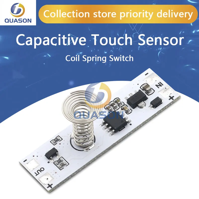 DC 12V Capacitive Touch Sensor Switch Coil Spring Switch LED Dimmer ...