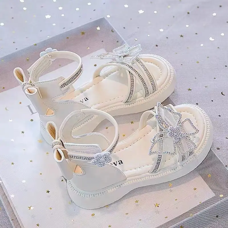 Rhinestone Princess Shoes for Girls Sandals for Dress Shoes Bow Kids ...