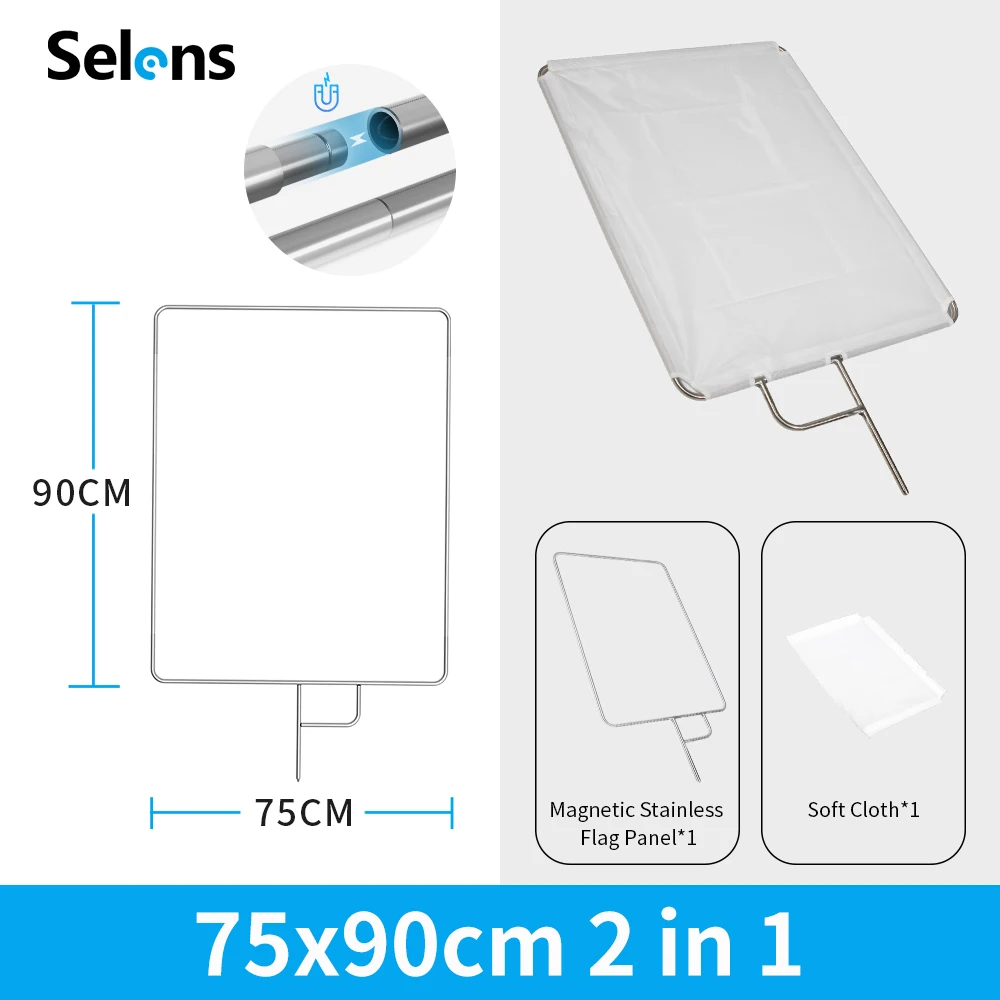 Selens-Removable-Video-Studio-Stainless-steel-Flag-Panel-Reflector ...