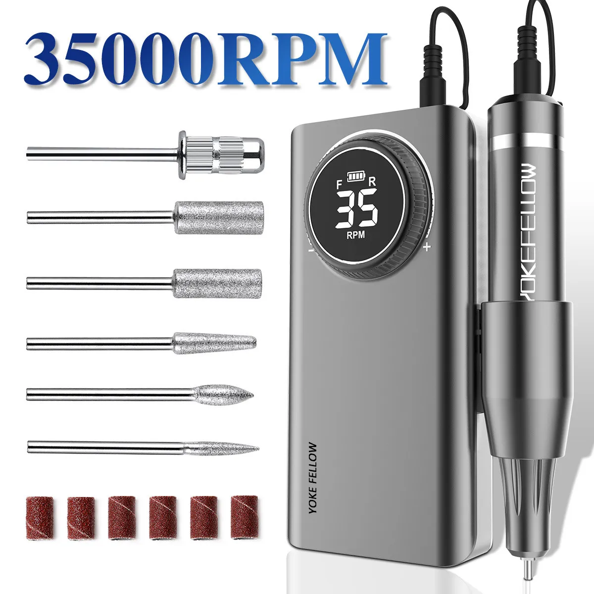 35000RPM 전문 네일 드릴 매니큐어 기계 전기 전자 파일 네일 샌더, 젤 제거 매니큐어 펜 LED 디스플레이 ...