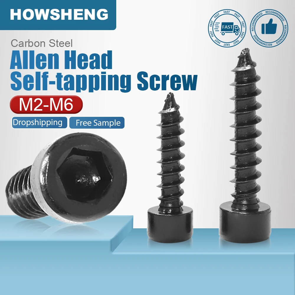 HOWSHENG 15-100pcs Hex Socket Cap Head Self Tapping Screw M2 M2.6 M3 M3 ...