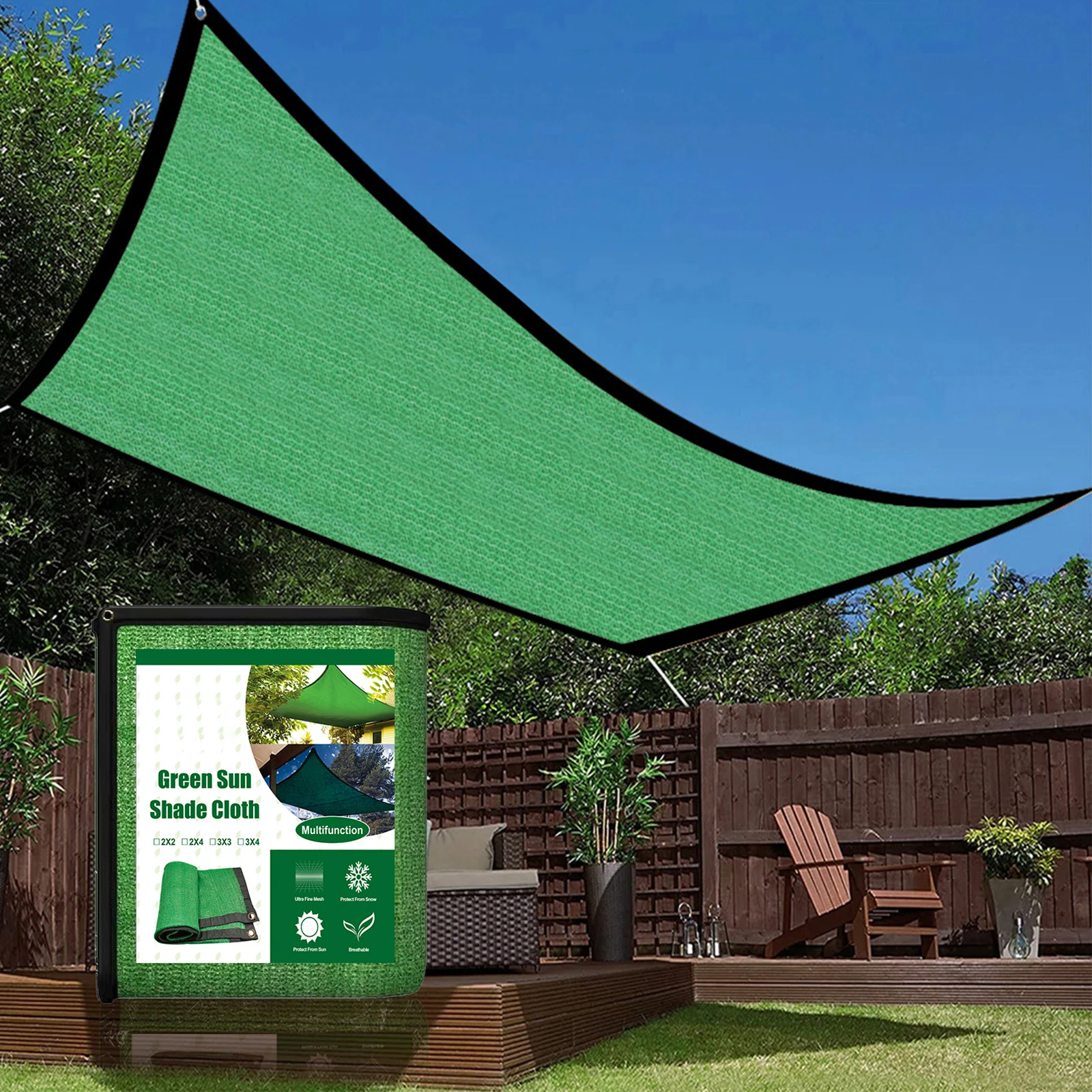 Outdoor Mesh Sunshade with Reinforced Grommets UV Block Fabric Plant ...