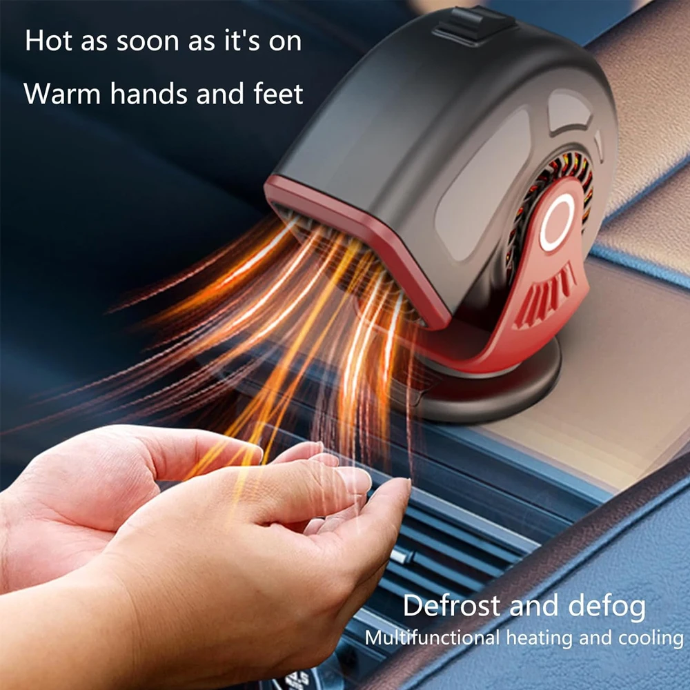 12V Car Heater 2 In 1 Car Windshield Fast Heating Defrost Defogger 360 ...