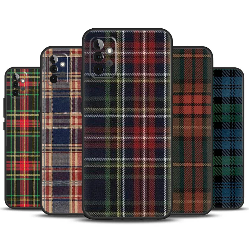 Scottish Plaid Warm Plaid Phone Case For Samsung Galaxy A12 A32 A52 A14 ...