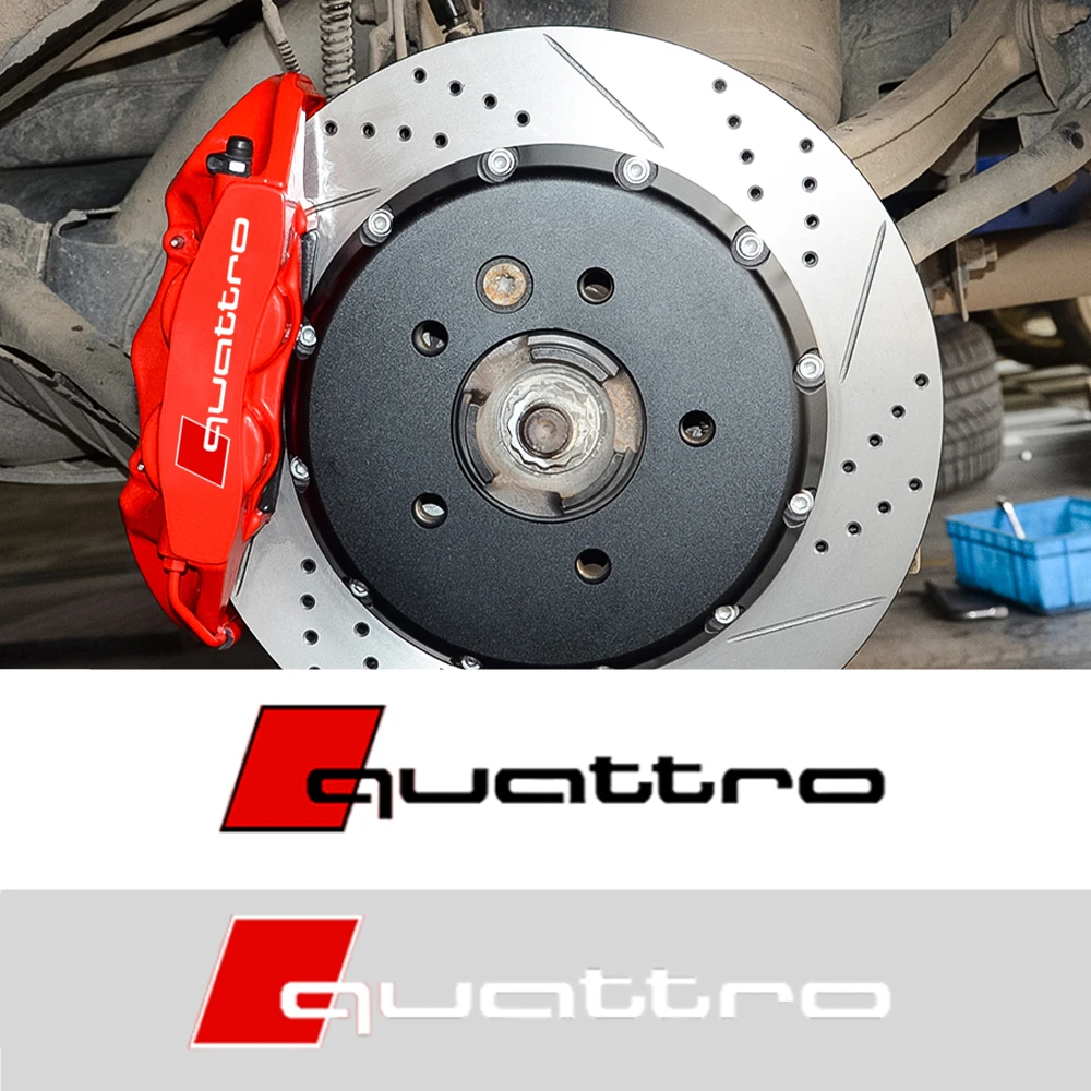 6pcs-Car-Caliper-Sticker-Wheel-Hub-Decals-For-Audi-Quattro-Logo ...