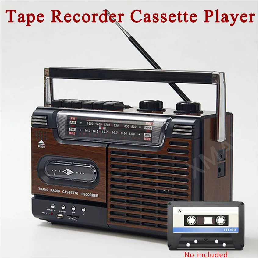 Retro-Tape-Recorder-Cassette-Player-Outdoor-Speaker-AM-FM-SW-3-Bands ...