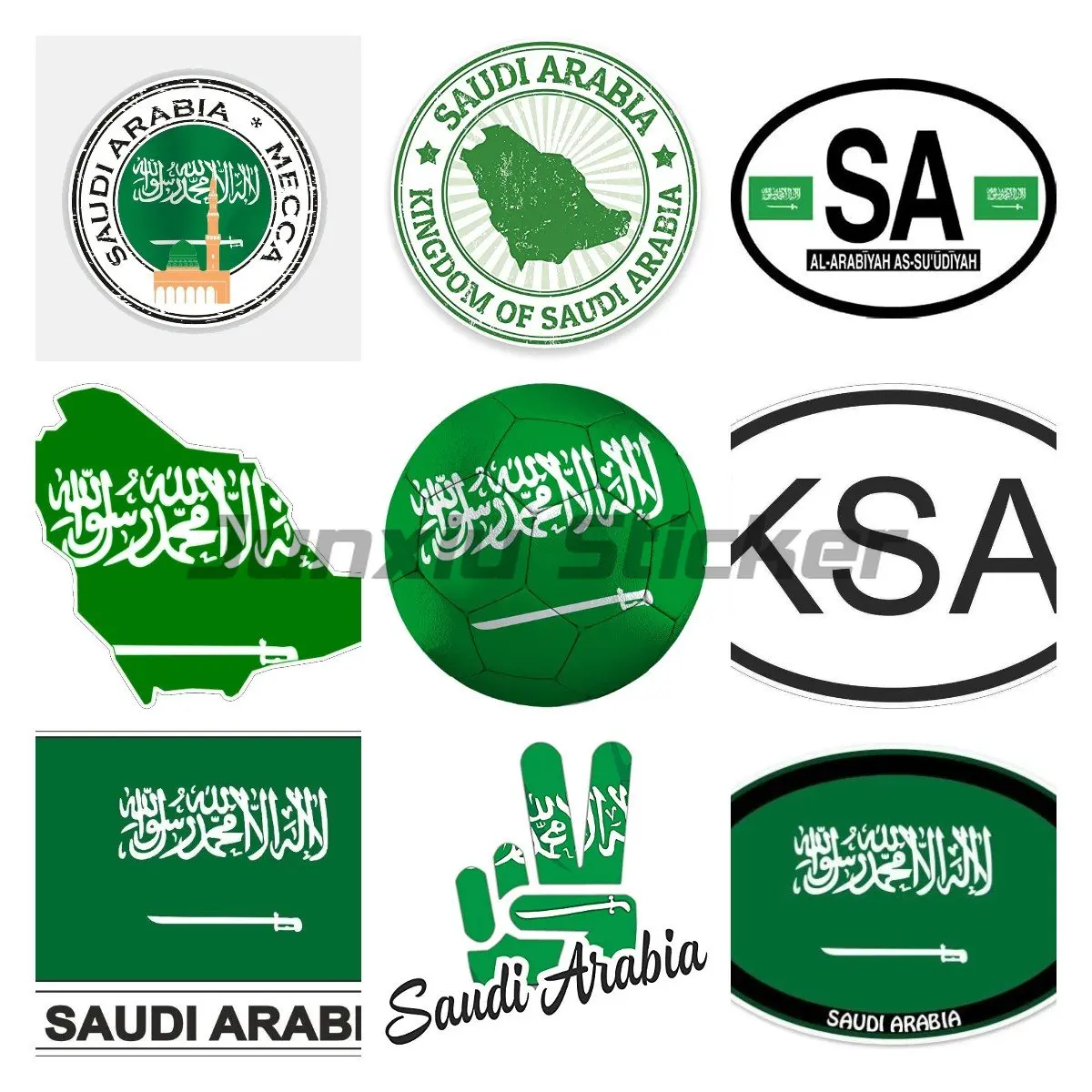Saudi-Arabia-Country-Code-SA-Flag-Sticker-Car-Window-Sticker-PVC-Racing ...