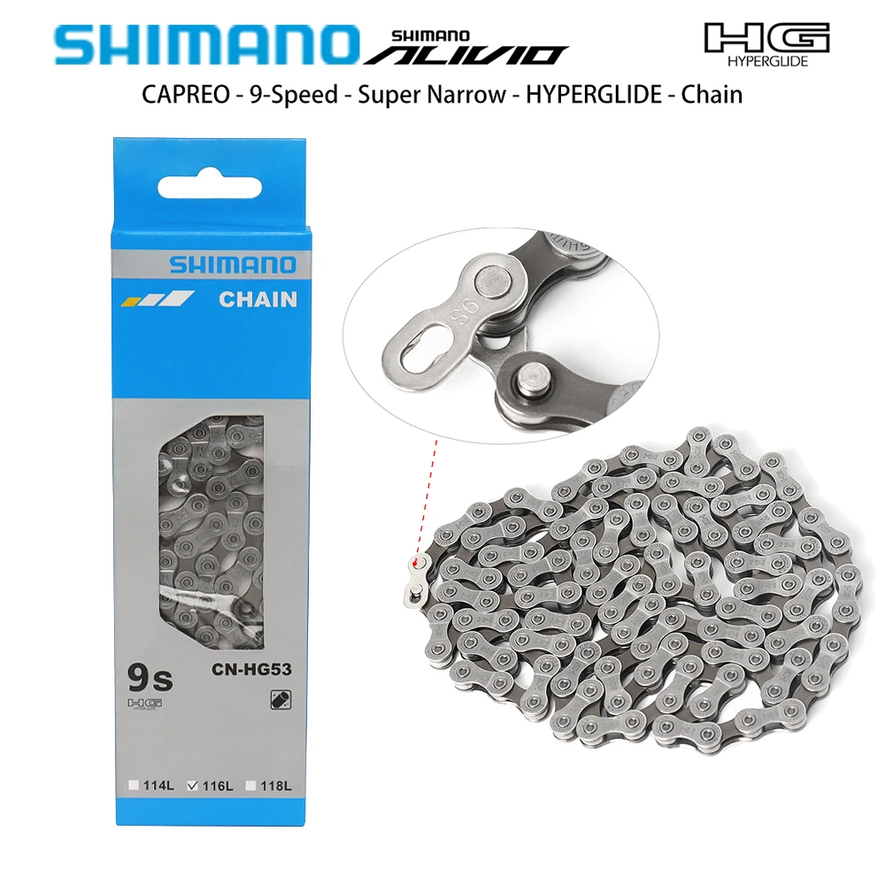 Shimano-Alivio-HG53-CN-9-Speed-Chains-Super-Narrow-HG-MTB-Bicycle-Road ...