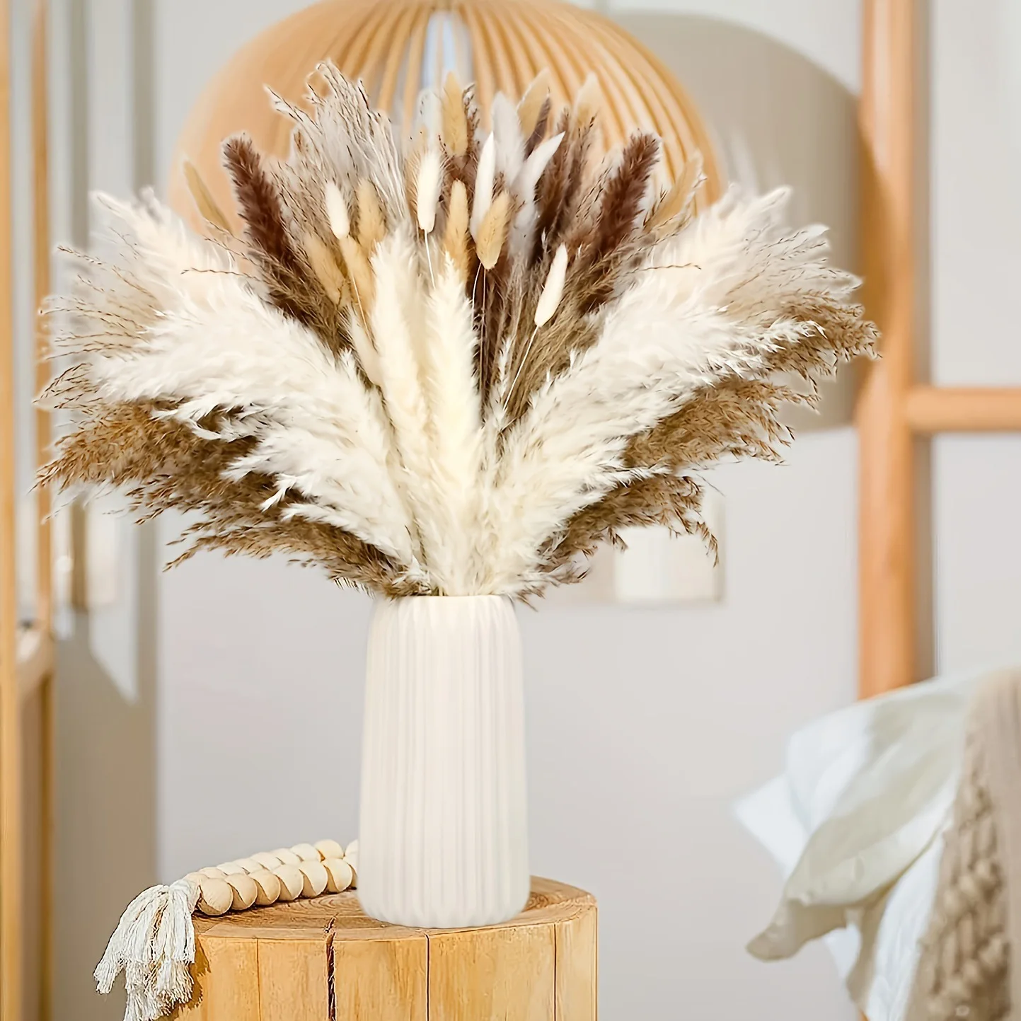 Real-Natural-Dried-Flower-Bouquet-Pampas-Reed-Small-Reed-Rabbit-Tail ...