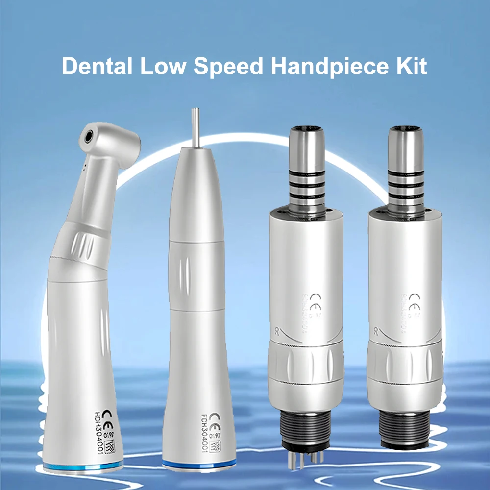 Dental-Low-Speed-Handpiece-Kit-Air-Turbine-Straight-Contra-Angle-Push ...