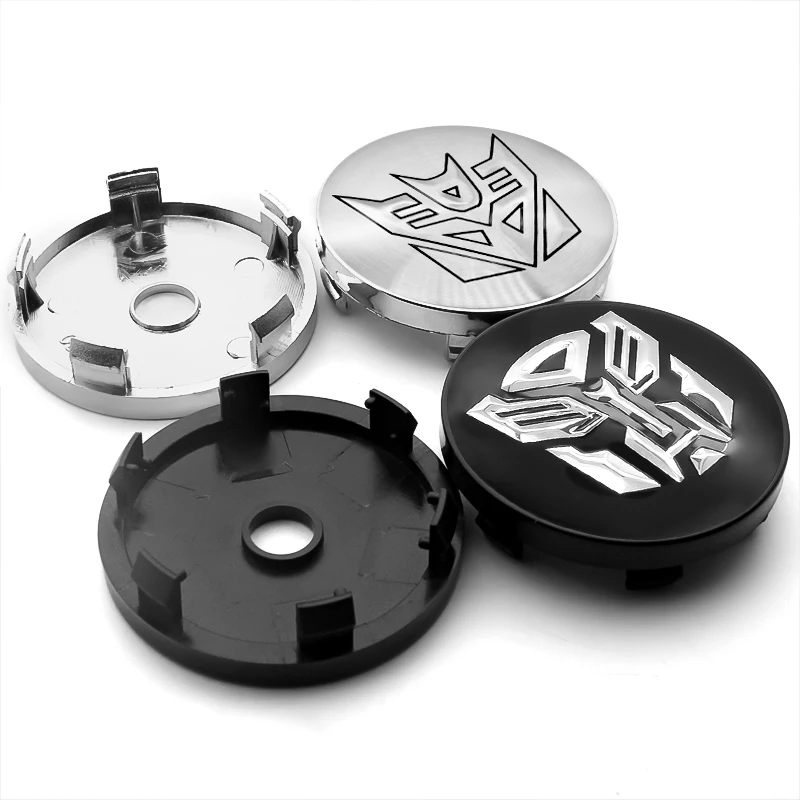 4pcs 56+60mm Car Wheel Center Hub Caps Sticker Autobots Logo ...