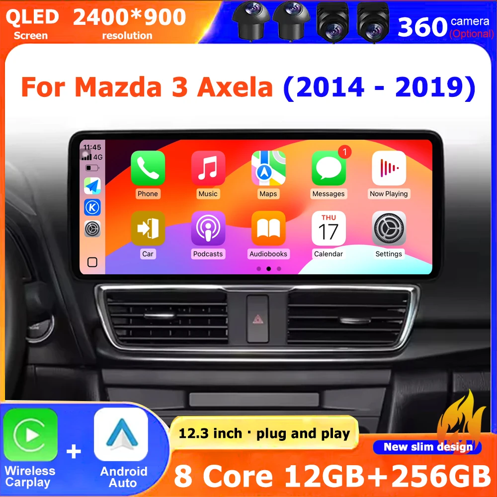 360 Camera Car Radio Multimedia Video Player Navigation GPS For Mazda 3 ...
