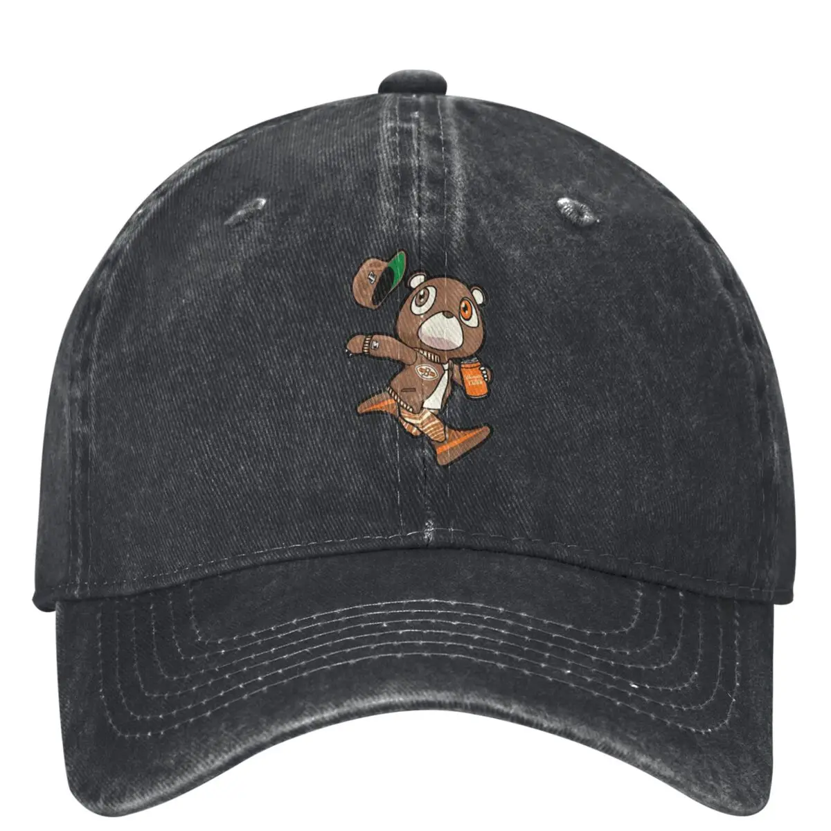 Run-Kanye-West-Washed-Baseball-Cap-Bear-Art-Vintage-Trucker-Dad-Hat ...
