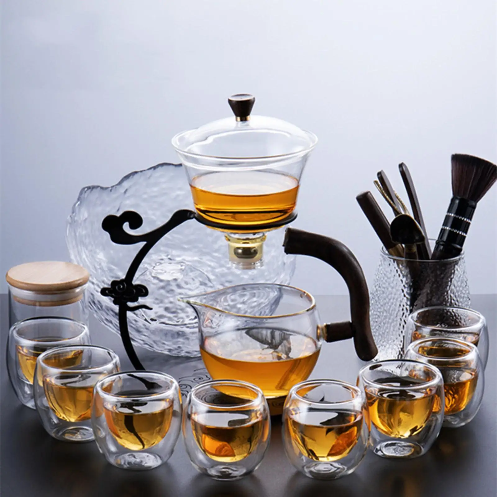 Lazy-Kungfu-Glass-Tea-Set-with-Stainless-Steel-Infuser-Drip-Pot-Heat ...