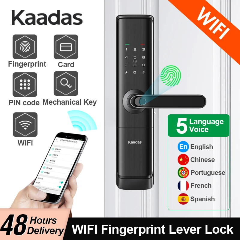 Kaadas-Wifi-Smart-Door-Lock-S110-Fingerprint-Password-Smart-Card-Key ...
