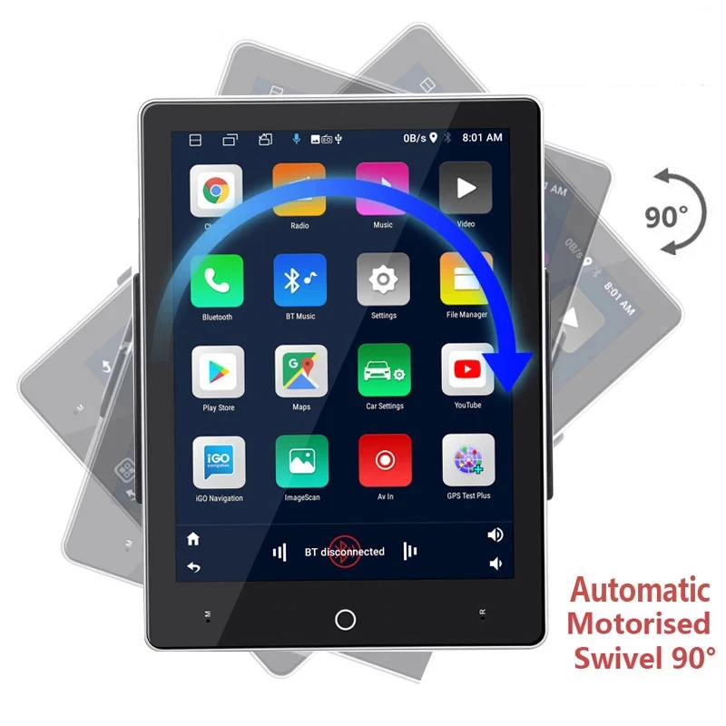 Universal 2 Din Tesla Autoradio 2 din Android 11 Rotatable screen Car ...