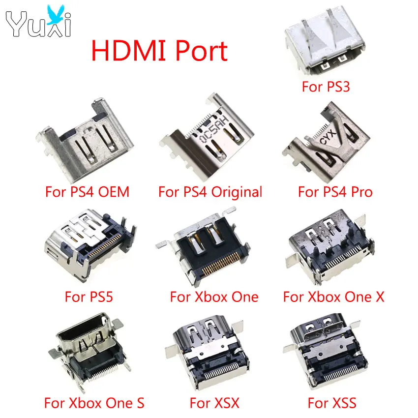 YuXi 1pc For PS3 Slim 3K 4K for PS4 Pro PS5 HDMI-compatible Port Socket ...