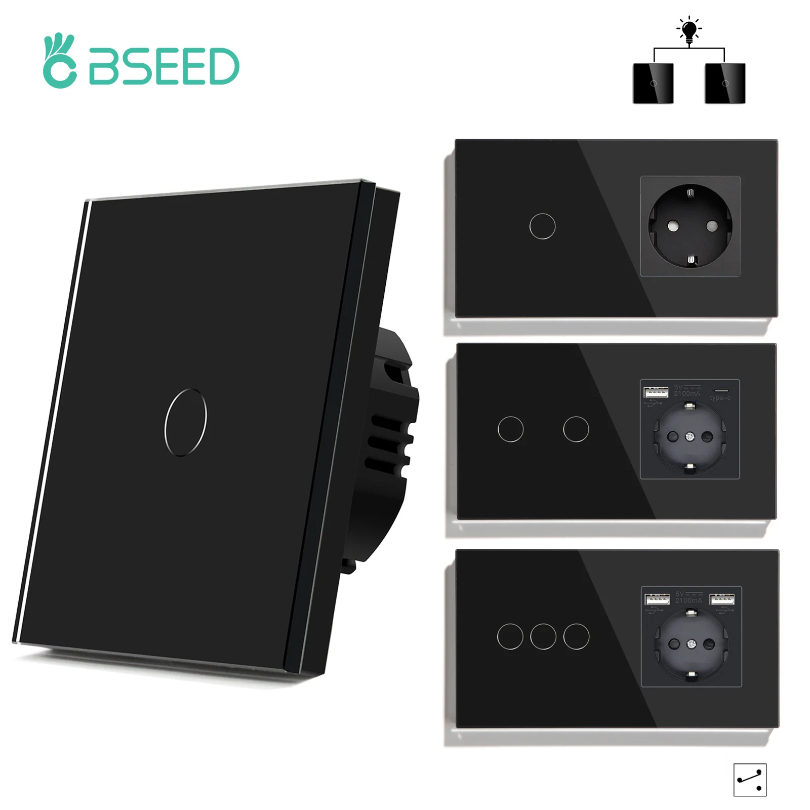 BSEED-1-2-3Gang-Wall-Switches-1-2-3Way-Touch-Light-Switches-For-Stairs ...