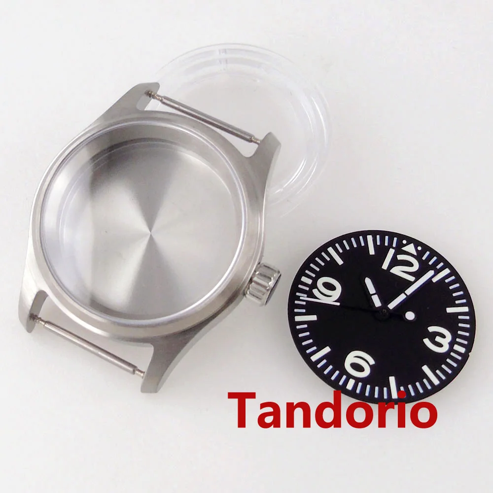 36mm-20ATM-Pilot-Stainless-Steel-Brushed-Watch-Case-Sapphire-Grass-Fit ...