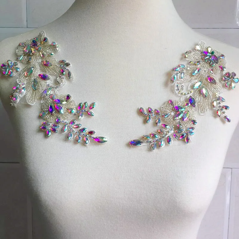AB Glass Crystal Beaded Trims For Garments Accessory DIY Rhinestone ...