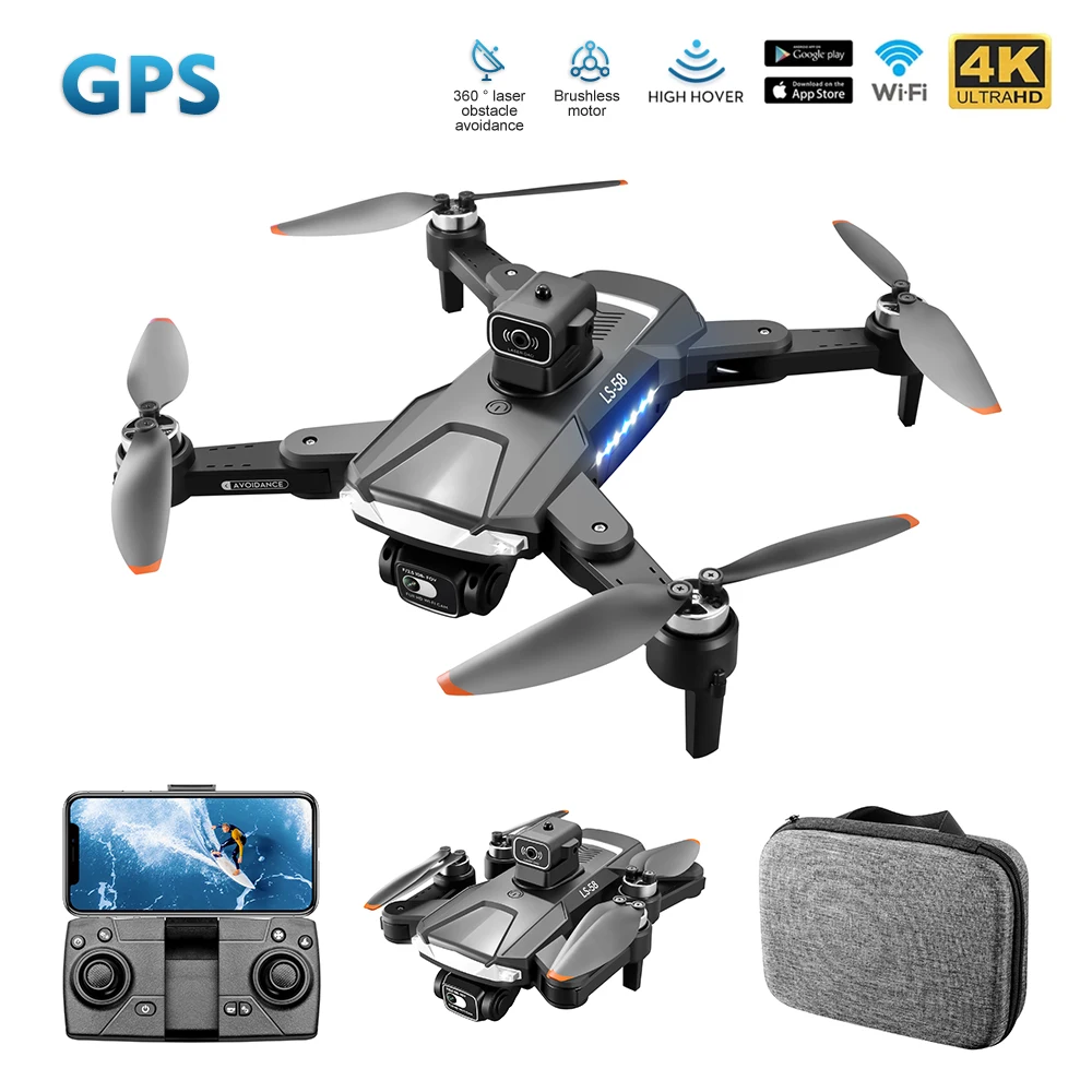LS58-GPS-Drone-4K-HD-Professional-Camera-FPV-5G-Brushless-Foldable-RC ...