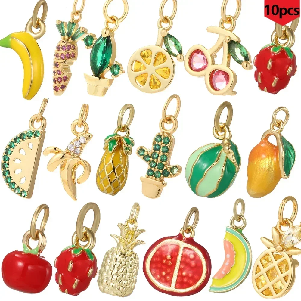 10pcs Lot Cute Fruit Cherry Charms for Jewelry Making Supplies Boho ...