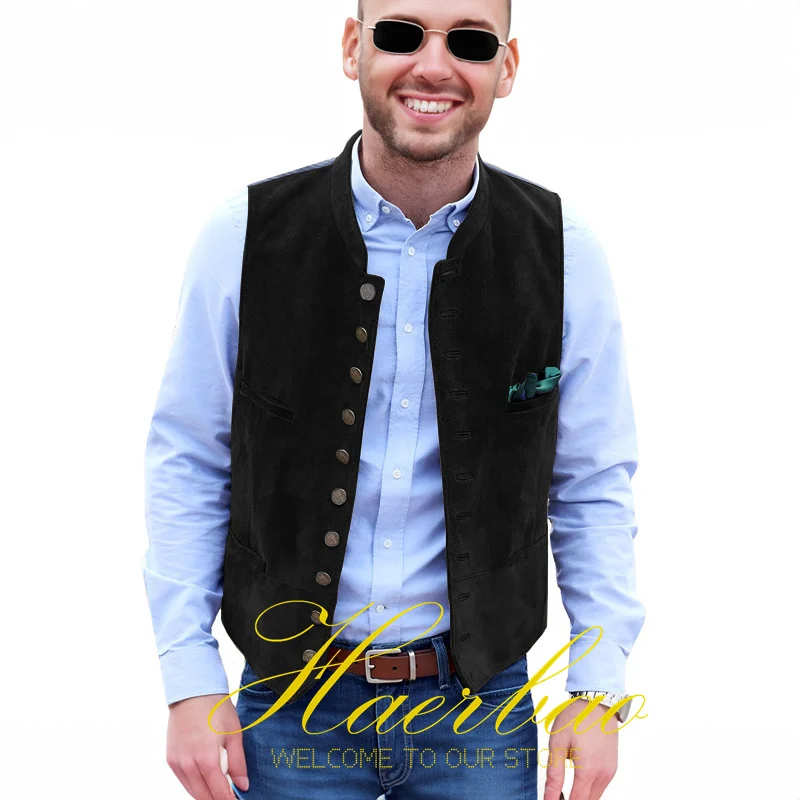 Men-s-Suit-Vest-Vintage-Suede-Waistcoat-Vintage-Single-Breasted ...