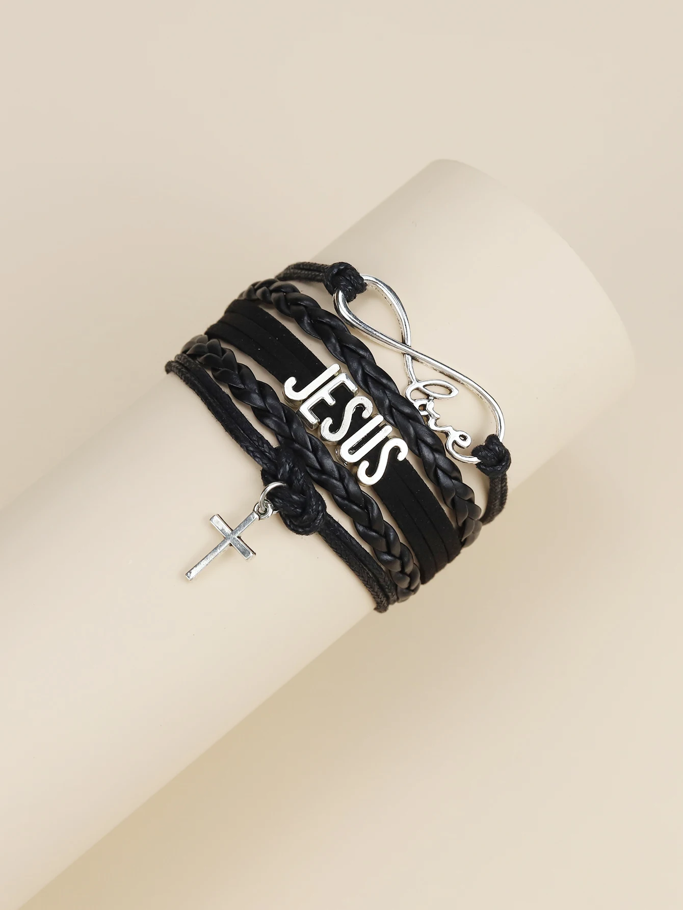 Infinity-Love-Jesus-Loves-Me-Leather-Bracelet-Multilayer-Wrap-Cross ...