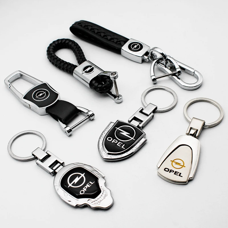 Car Leather Emblem Key Chain Metal Keyring for Opel GT Corsa Aglia OPC D VIVA R ADAM J H Regal ...